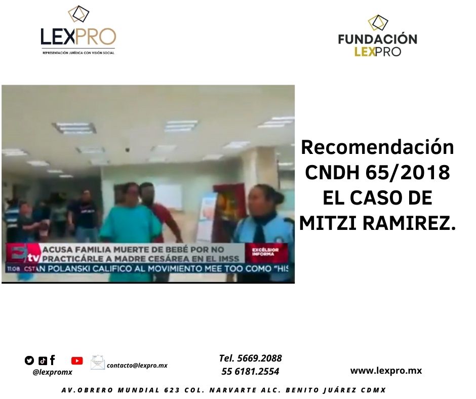 Recomendación CNDH 65/2018 Caso Mitzi Ramírez - Lex Pro Humanitas